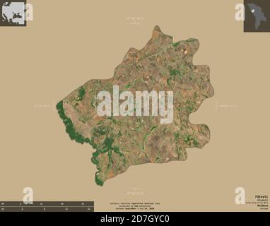 Glodeni, district of Moldova. High resolution satellite map. Locations ...
