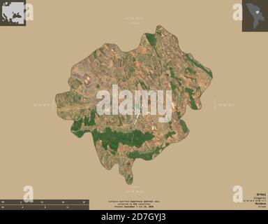 Orhei, district of Moldova. High resolution satellite map Stock Photo ...
