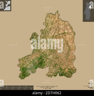 Guarda, district of Portugal. High resolution satellite map. Locations ...