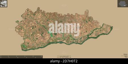 Calarasi, county of Romania. High resolution satellite map. Locations ...