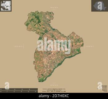 Giurgiu, county of Romania. High resolution satellite map Stock Photo ...