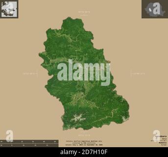 Hunedoara, county of Romania. High resolution satellite map. Locations ...