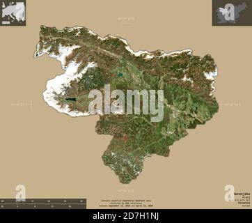 Gorenjska, statistical region of Slovenia. High resolution satellite ...