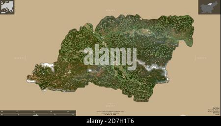 Koroska, statistical region of Slovenia. Sentinel-2 satellite imagery ...