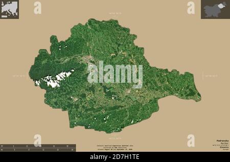 Podravska, statistical region of Slovenia. High resolution satellite ...