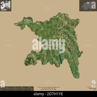 Aargau, canton of Switzerland. High resolution satellite map. Locations ...