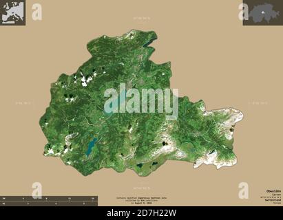 Obwalden, canton of Switzerland. High resolution satellite map Stock ...