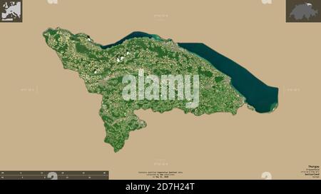 Thurgau, canton of Switzerland. High resolution satellite map ...