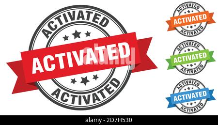 activated stamp. activated sign. activated label set Stock Vector Image ...