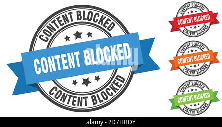 blocked stamp. round band sign set. ribbon label Stock Vector Image ...