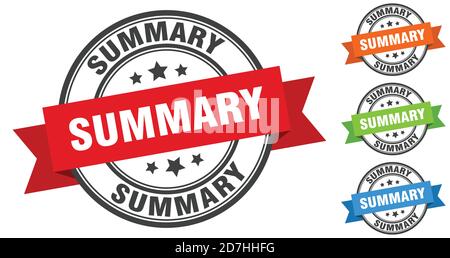 summary sign. round ribbon label set. Stamp Stock Vector Image & Art ...