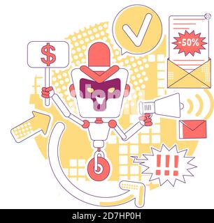 automated email marketing line icon vector illustration Stock Vector Image & Art - Alamy