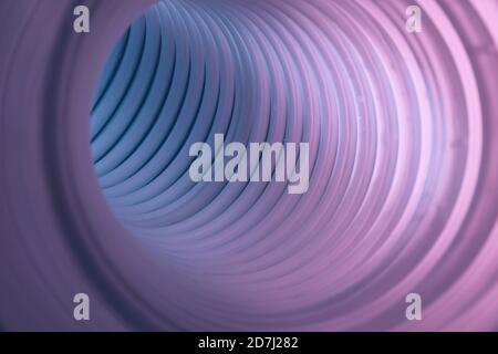 Beautiful round abstract gray tunnel with color light on a background ...