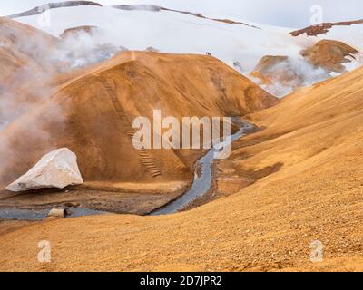 Iceland, Southern Region, Hveradalir hot springs in Kerlingarfjoll ...