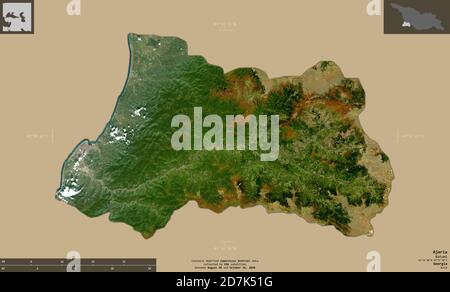 Shape of Ajaria, autonomous republic of Georgia, with its capital ...