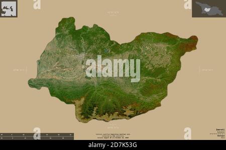 Imereti, region of Georgia. High resolution satellite map. Locations ...