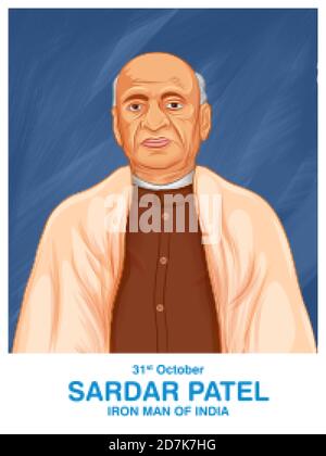 Vector Illustration of Sardar Vallabhbhai Patel, the Iron man of India ...