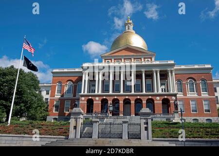 State Capitol Building Statehouse Boston Massachusetts, USA Stock Photo ...