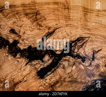 Modern brown wood oak kitchen cabinet equipment, stylish granite black ...