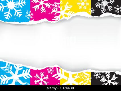CMYK colors Ripped paper background. Ripped paper with printing colors ...