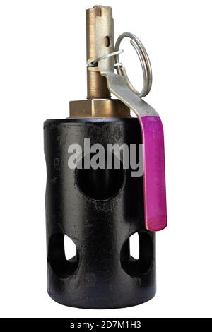 flashbang (stun) grenade for riot police isolated on white Stock Photo ...