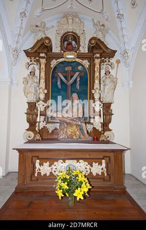 Interior of church in Monte Maria Abbey (Marienberg), Malles, Venosta ...