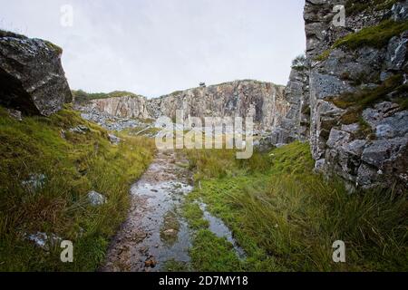 Cheesewring granite quarry near Minions, Bodmin Moor, Cornwall, England ...