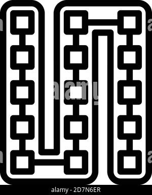 Led strip lights icon. Outline led strip lights vector icon for web ...