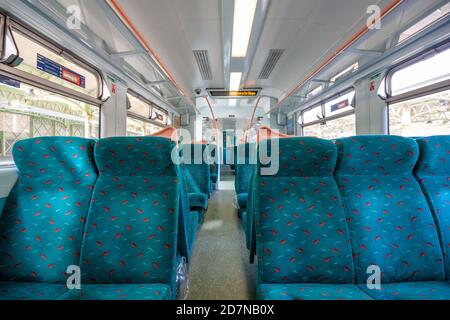 British rail class 318 train stopped at Wemyss Bay Station, April 2010 ...