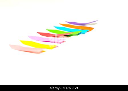 Set of different types of colorful sticky note isolated on white ...
