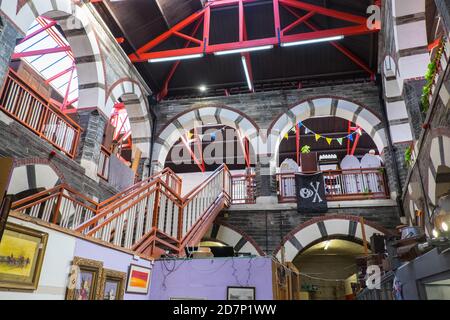 Cardigan Indoor Market Wales UK Wool Shop Stall Stock Photo - Alamy