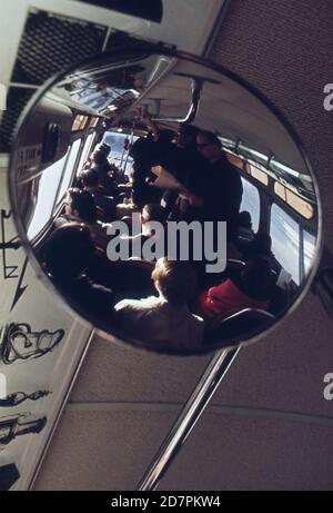 DRIVER'S VIEW OF PASSENGERS ON MORNING SHIRLEY HIGHWAY (VA) EXPRESS BUS ...