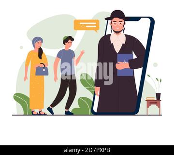 Vector illustration Woman using app for communication, payment on cell ...