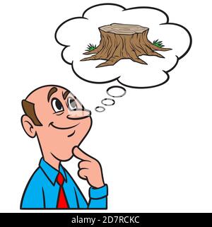 cartoon tree with thought bubble Stock Vector Image & Art - Alamy