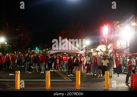 Indiana University football fans celebrate on Kirkwood after the IU ...