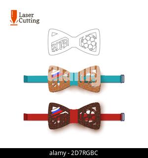 Laser cut bow-tie template. Vector silhouette for cutting a bow tie on ...