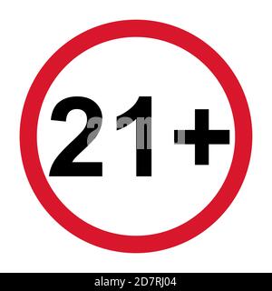 Not allowed under 21 white flat icons on color rounded square ...