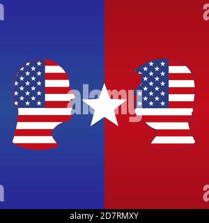 US presidential elections 2020, silhouette portraits of Joe Biden and ...