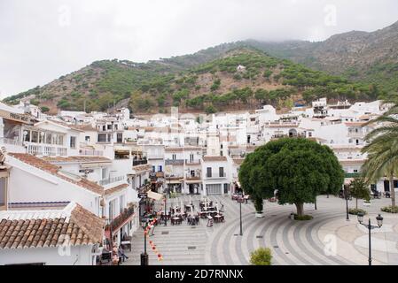 Plaza Virgen de la Pena, the main square in Mijas Pueblo, Andalusia ...
