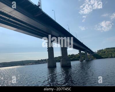 Big bridge over Volga river Stock Photo - Alamy
