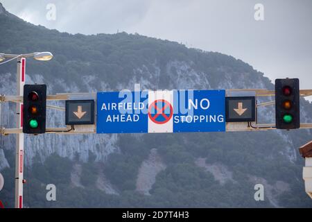 Gibraltar, United Kingdom, 3rd October 2018:- A sign at the entrance to ...
