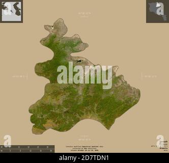 Tavush, province of Armenia. High resolution satellite map. Locations ...