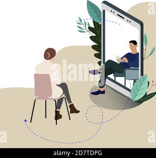 woman solving psychological problem in brain psychotherapy session ...