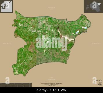 Ida-Viru, county of Estonia. High resolution satellite map. Locations ...