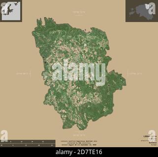 Laane-Viru, county of Estonia. High resolution satellite map. Locations ...