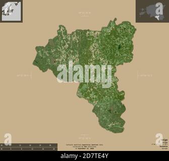 Valga, county of Estonia. High resolution satellite map. Locations and ...