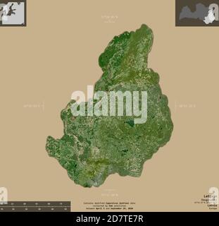 Latgale, province of Latvia. High resolution satellite map. Corner ...