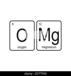 OMG – Oxygen and Magnesium. Funny phrase on black background Stock ...