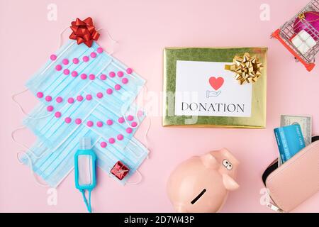 Piggy bank with medicines on table Stock Photo - Alamy