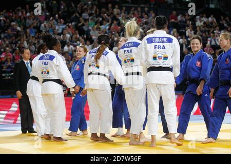 Team France during the 2014 European Senior Judo Team Championship on ...